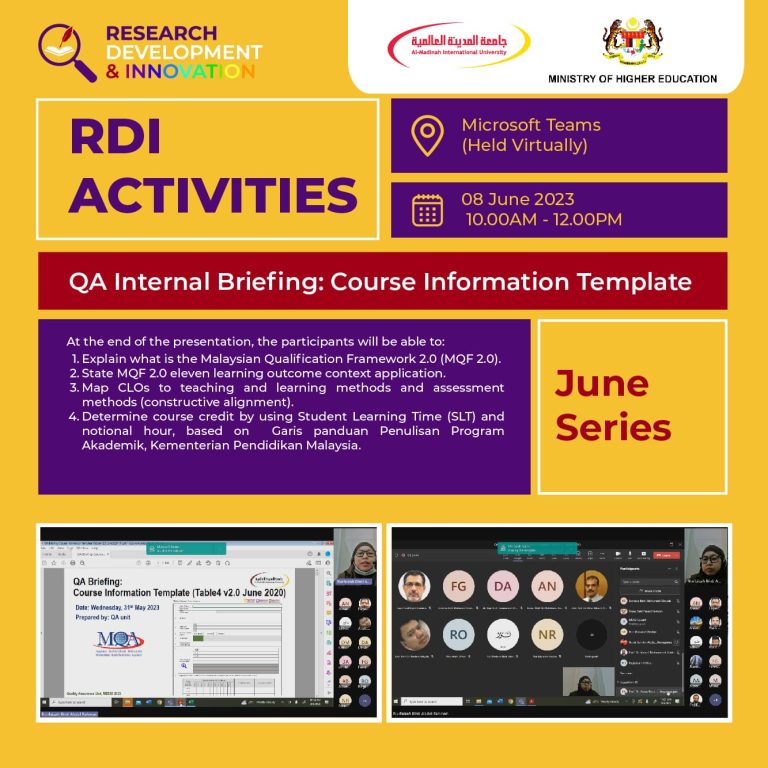 QA Internal Briefing – Course Information Template – Research and ...
